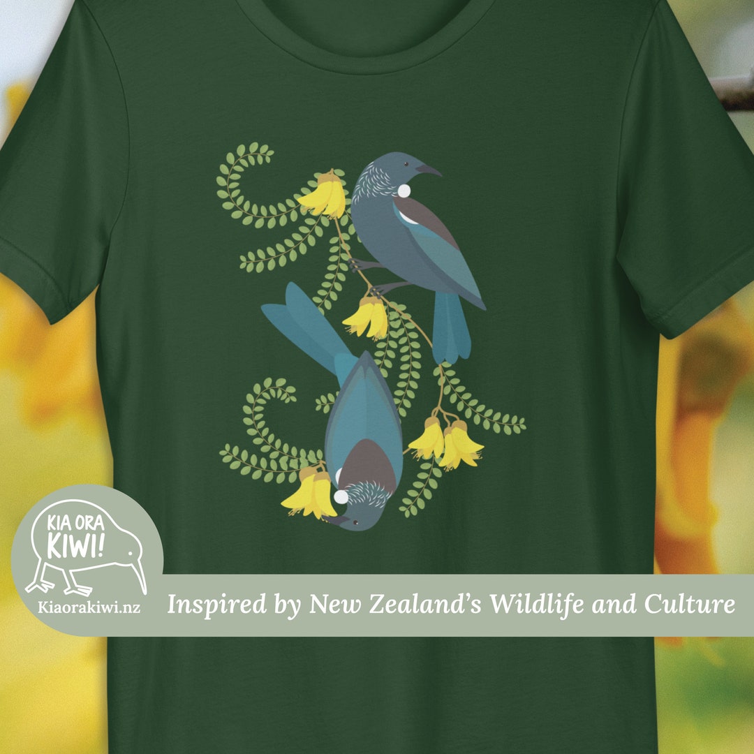 New Zealand Tui Bird and Kowhai T-shirt | UNISEX T-shirt | Kiwi Shirt ...