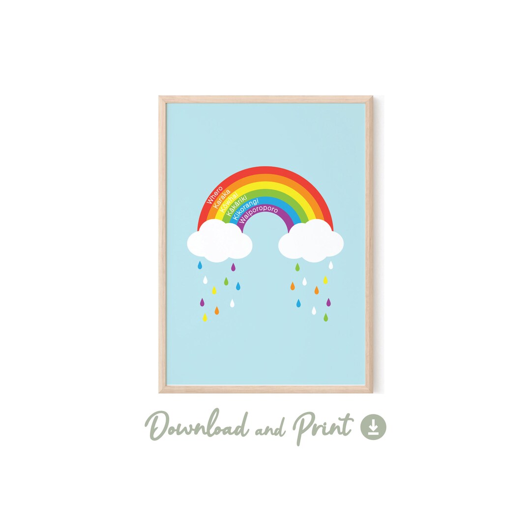 Te Reo Maori Rainbow PRINTABLE Wall Art DIGITAL DOWNLOAD - Etsy