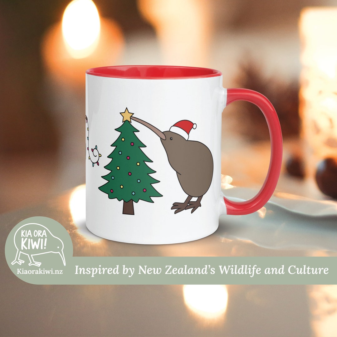 Christmas Kiwi Mug | New Zealand Kiwi Mug | Cute Christmas Mug | Kiwi ...