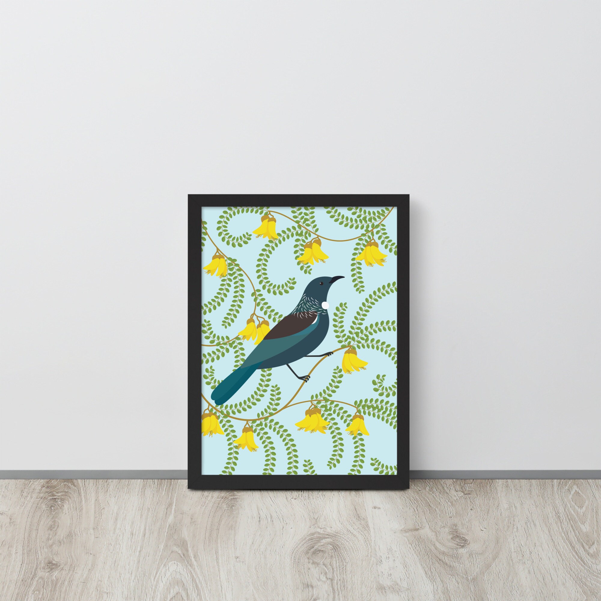 Tui in Kowhai | Framed New Zealand Wall Art | New Zealand Print | New ...