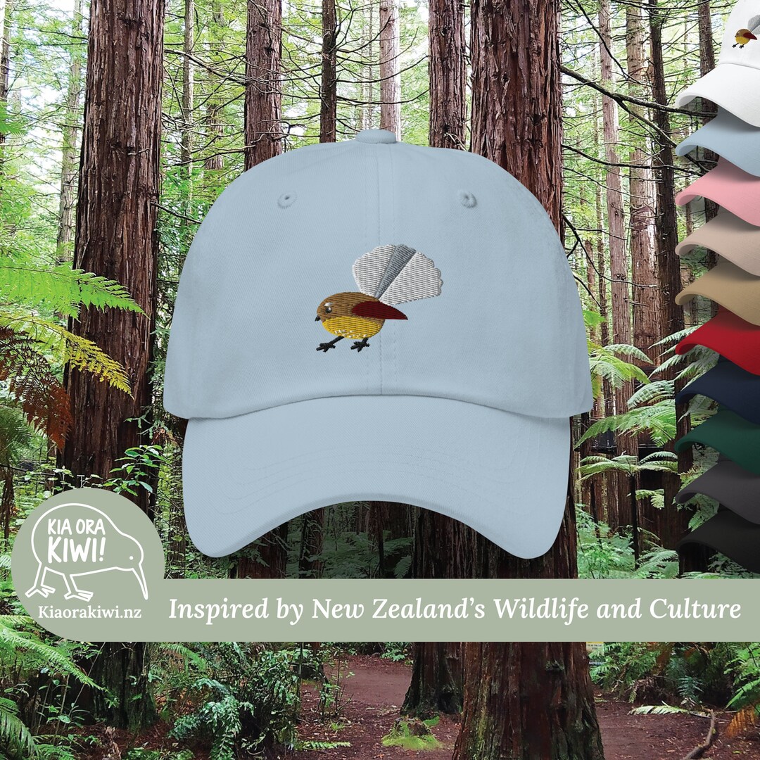 New Zealand Native Bird Hat | Fantail Cap | New Zealand Fantail ...