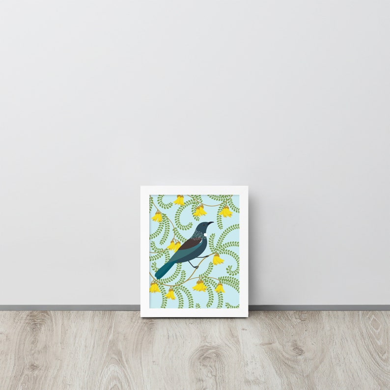 Tui in Kowhai | Framed New Zealand Wall Art | New Zealand Print | New ...