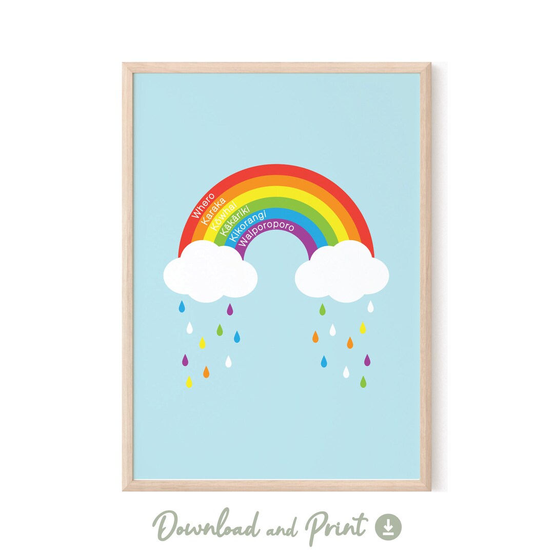 Te Reo Maori Rainbow | PRINTABLE Wall Art | DIGITAL DOWNLOAD | Te Reo ...