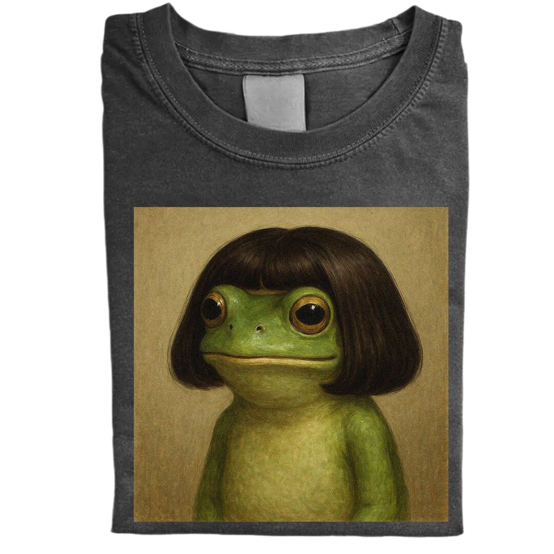 Vintage Frog Christmas PNG, Bob Haircut Meme Art, Funny Retro Animal ...
