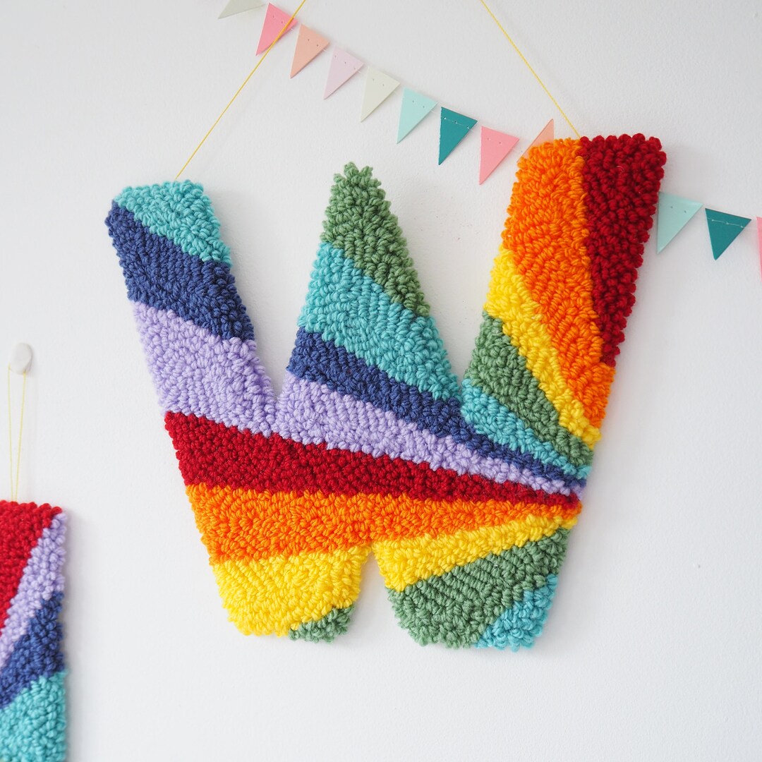Custom Letter Rainbow Stripe Wall Hanging - Etsy