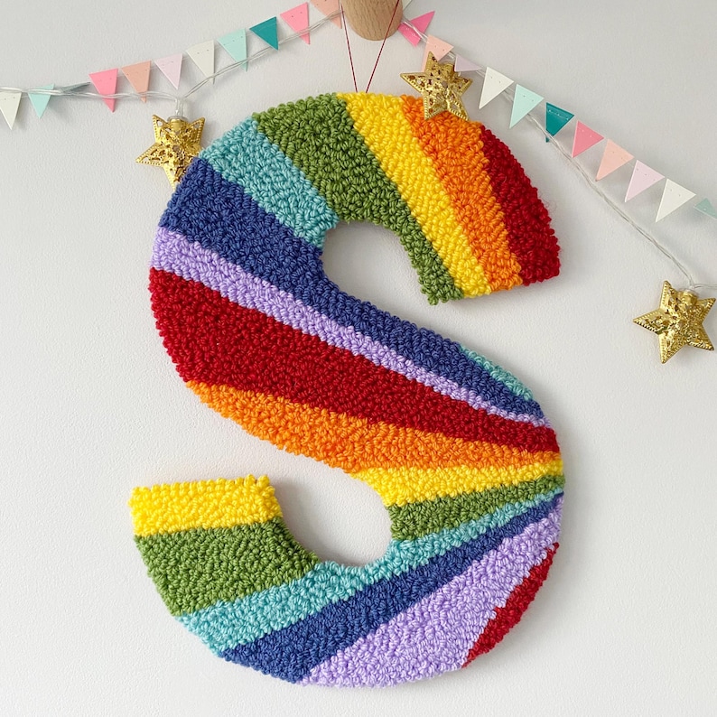 Custom Letter Rainbow Stripe Wall Hanging - Etsy