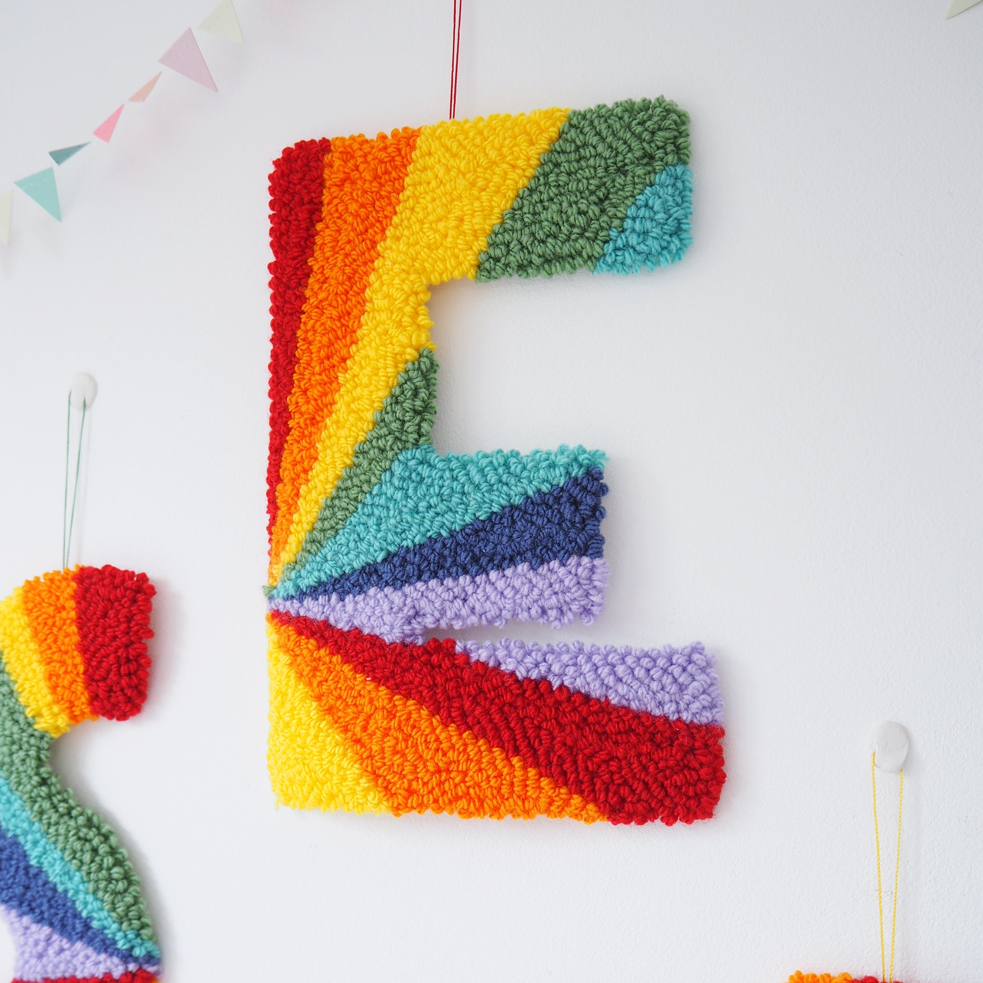 Custom Letter Rainbow Stripe Wall Hanging - Etsy
