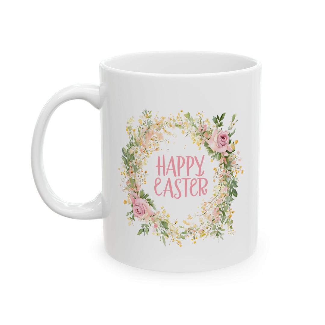 Happy Easter Ceramic Mug, Easter Coffee Cup, Easter Bunny Tea Mug ...