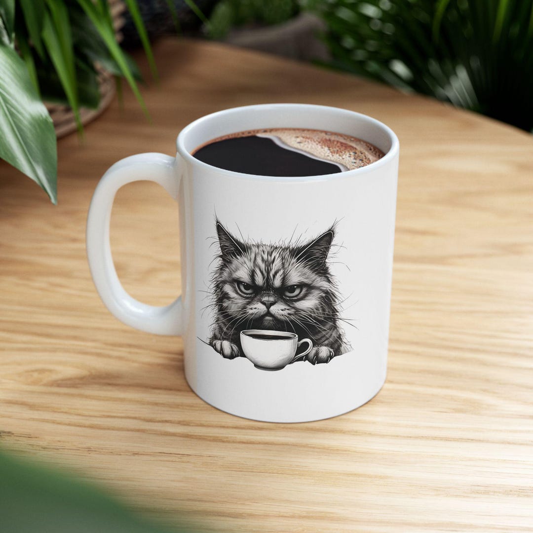 11 Oz Grumpy Cat Mug, Cat Mug, Cat Lover Mug, Pet Lovers, Grumpy Cat - Etsy