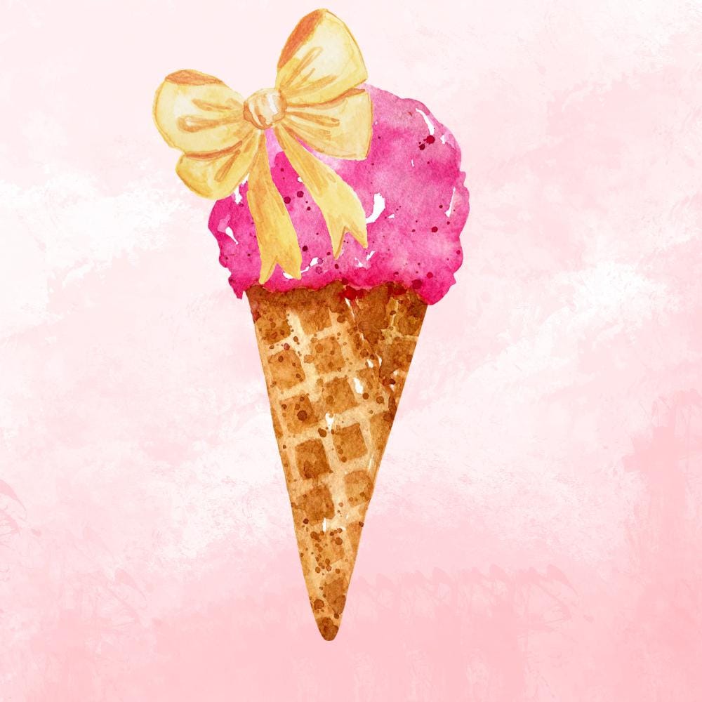 Preppy Ice Cream Cone PNG, Preppy Ice Cream, Preppy Summer Clip Art ...