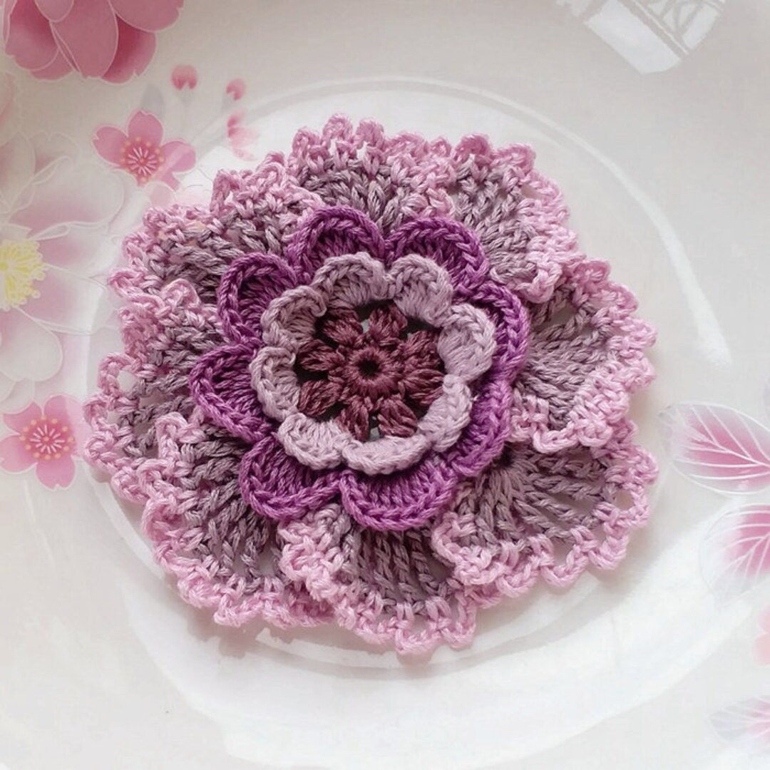 Larger Crochet Flower in 3.5 Inches YH-289-03 - Etsy