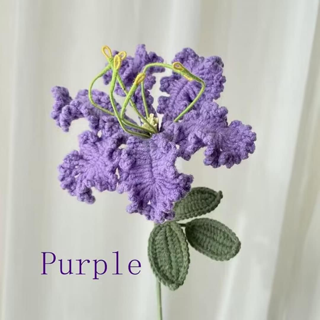 Handmade Crochet Flower, Crochet Crape Myrtle, Crochet Flower Bouquet ...