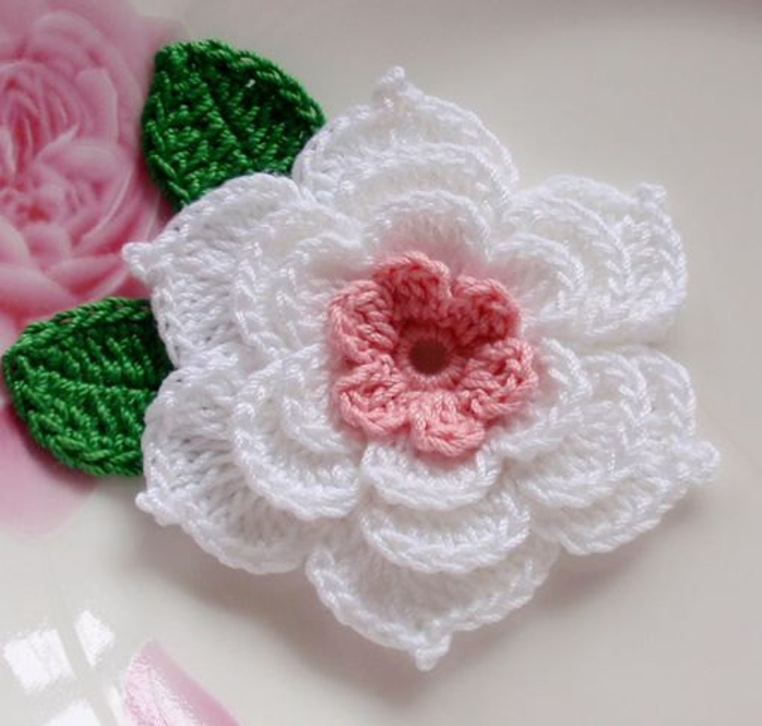 Fleur au crochet en 2-1/2 pouces YH-040-01A - Etsy France