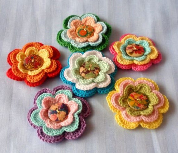 Crochet Flower Button Pattern
