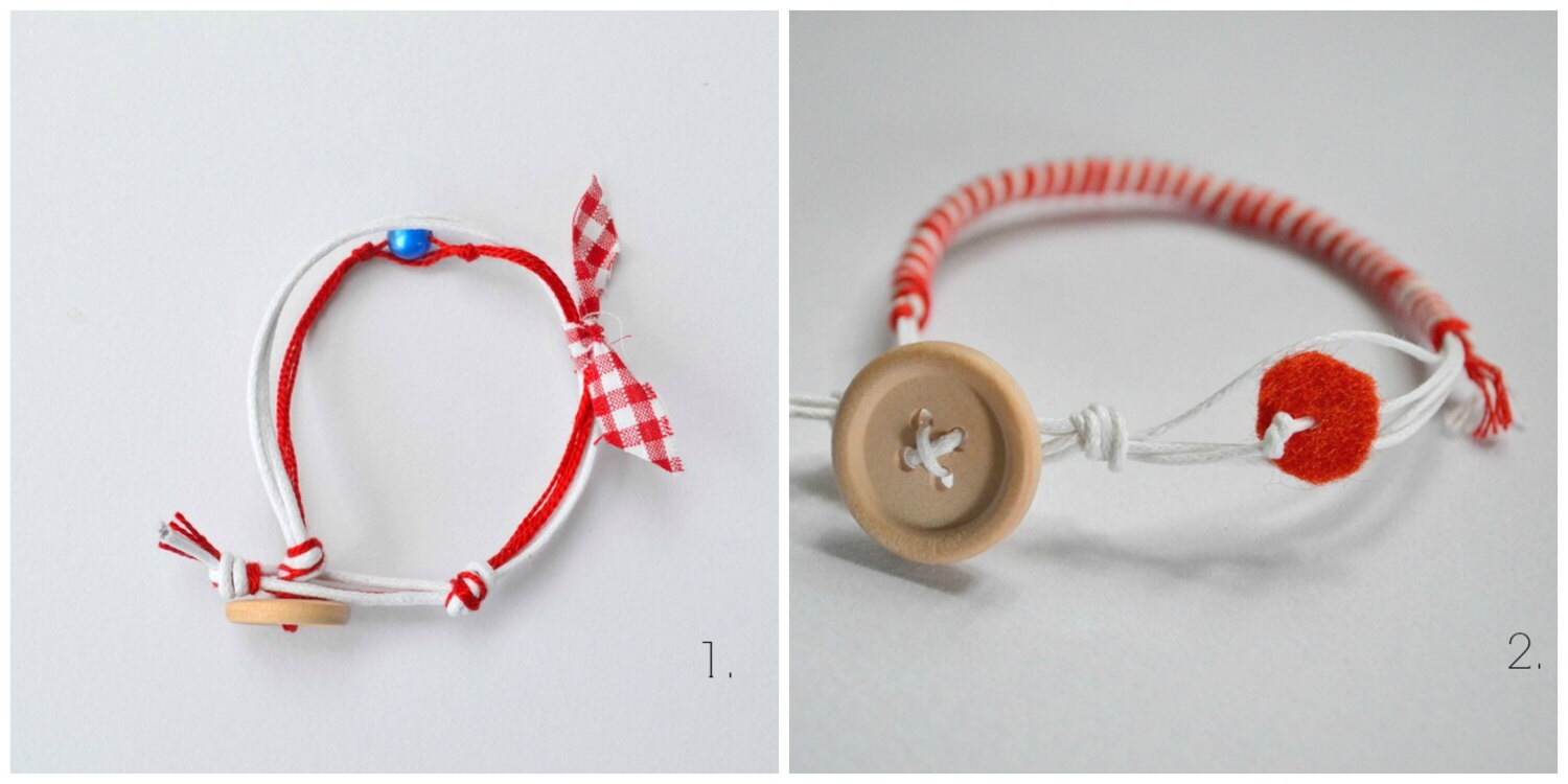 March Bracelet Martakia Red and White Wrap Bracelet Spring Bracelet ...