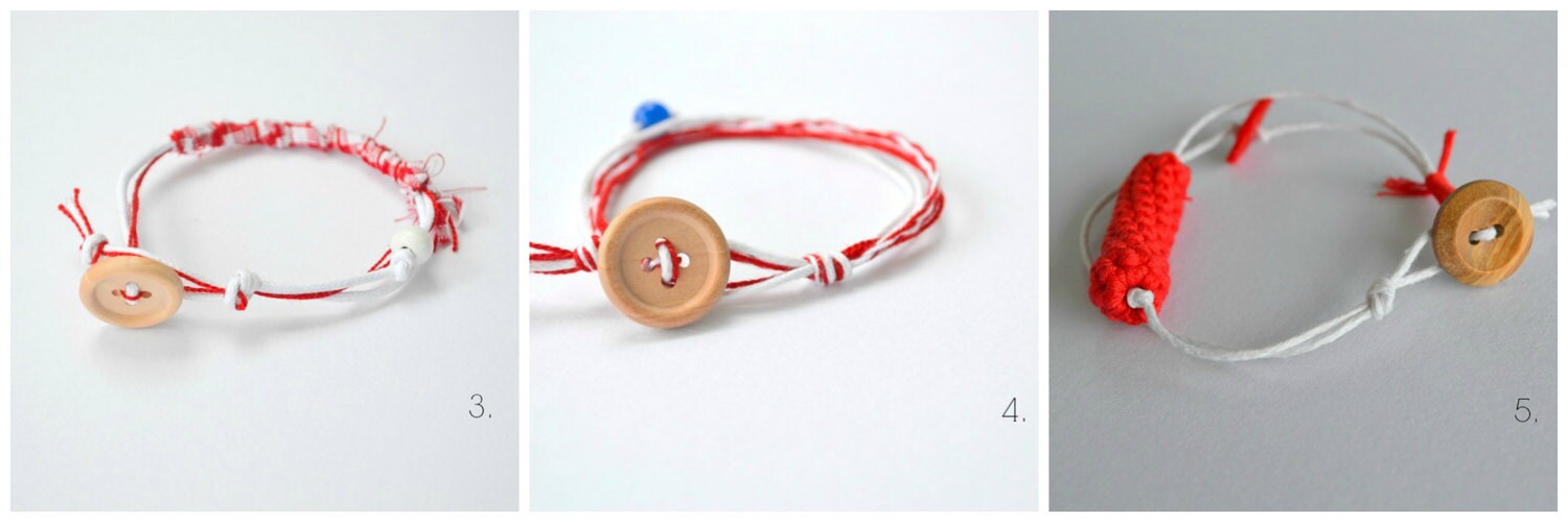 March Bracelet Martakia Red and White Wrap Bracelet Spring Bracelet ...