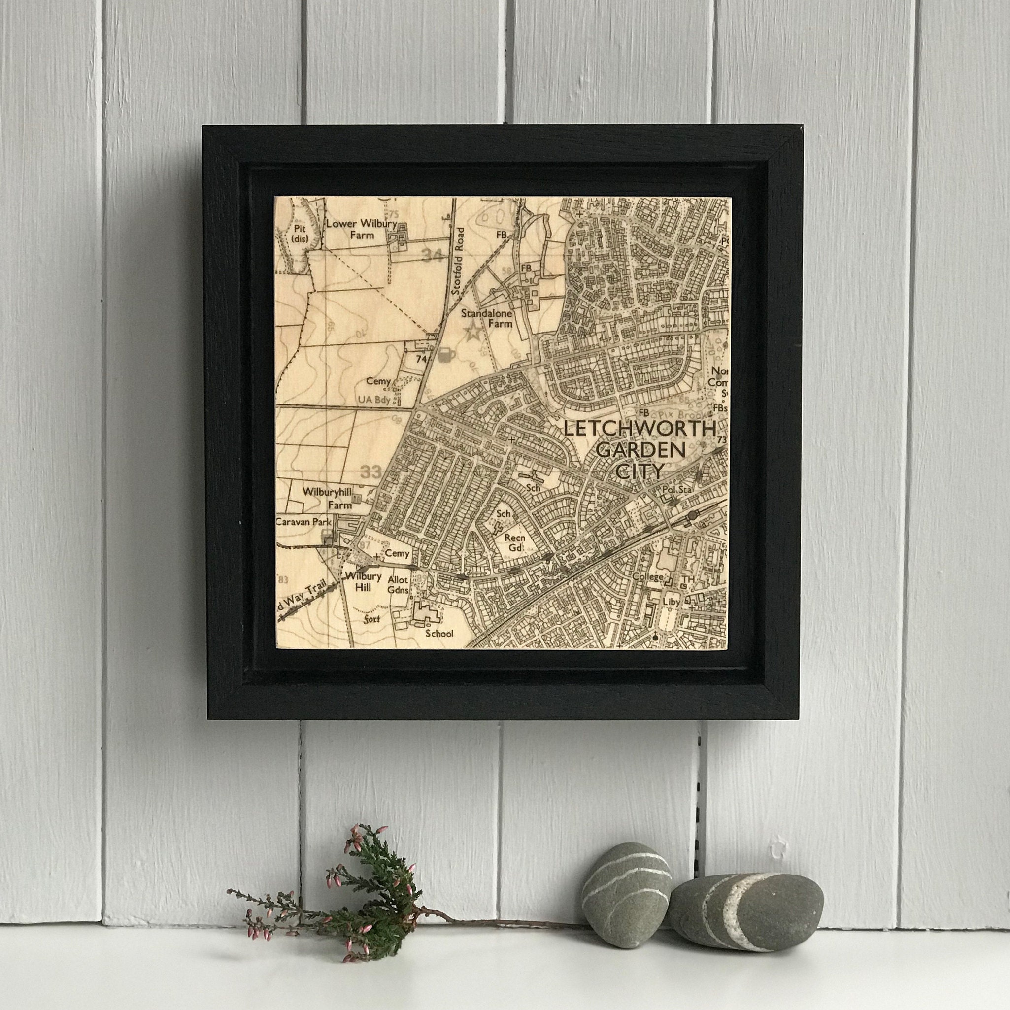 Personalised Location Map Artwork Custom Printed Onto Birch Plywood ...