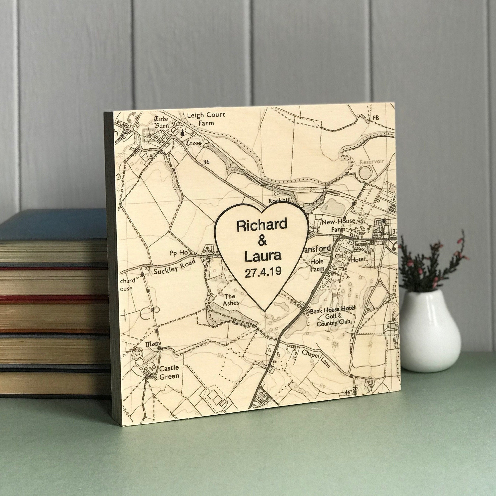 Personalised Wedding Venue Location Map Printed on Natural | Etsy