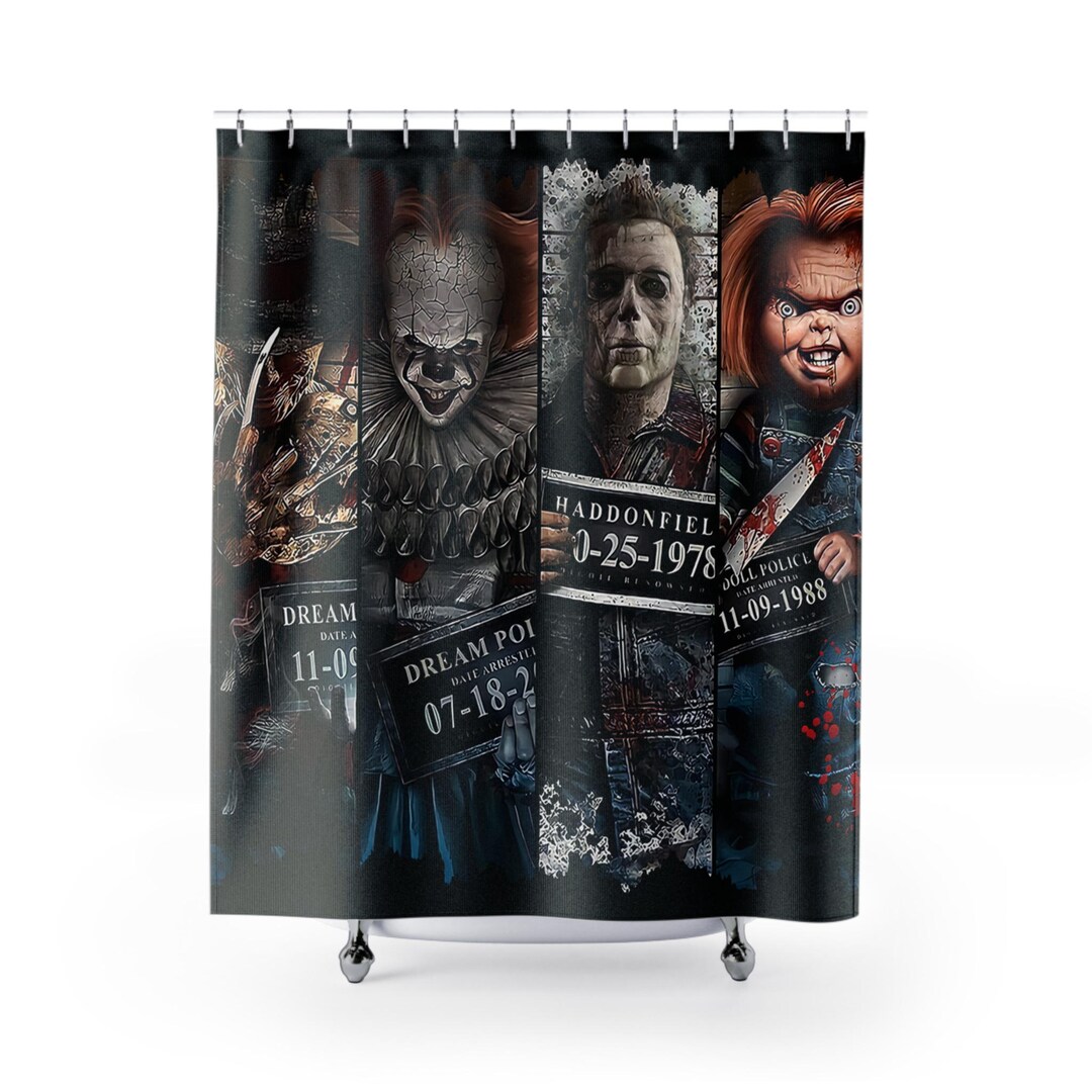 80s Slasher Mugshots Shower Curtain: Horror Movie Bathroom Decor - Etsy