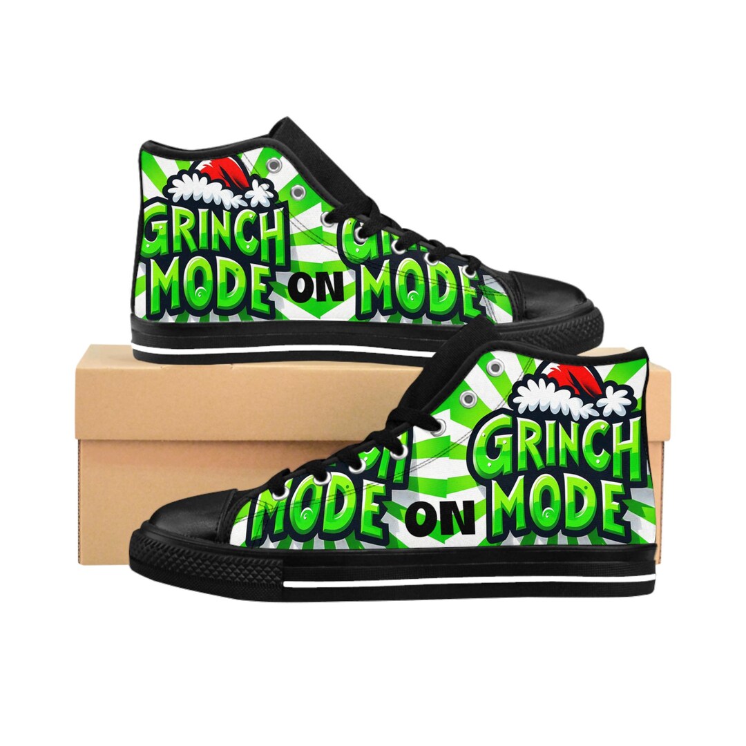 Grinch Mode is ON Holiday Sneakers, Christmas Shoes, Festive Footwear ...