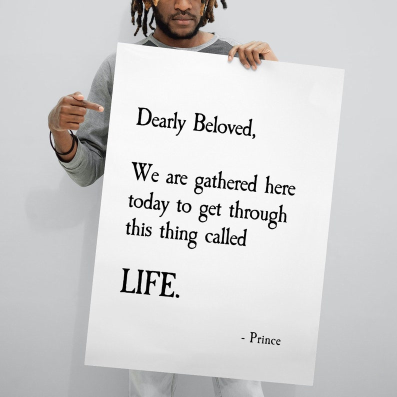 Prince Song Lyrics Poster - Home Decor - Wall Art - Song Lyrics Poster ...