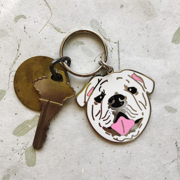 Bulldog Keychain - Etsy