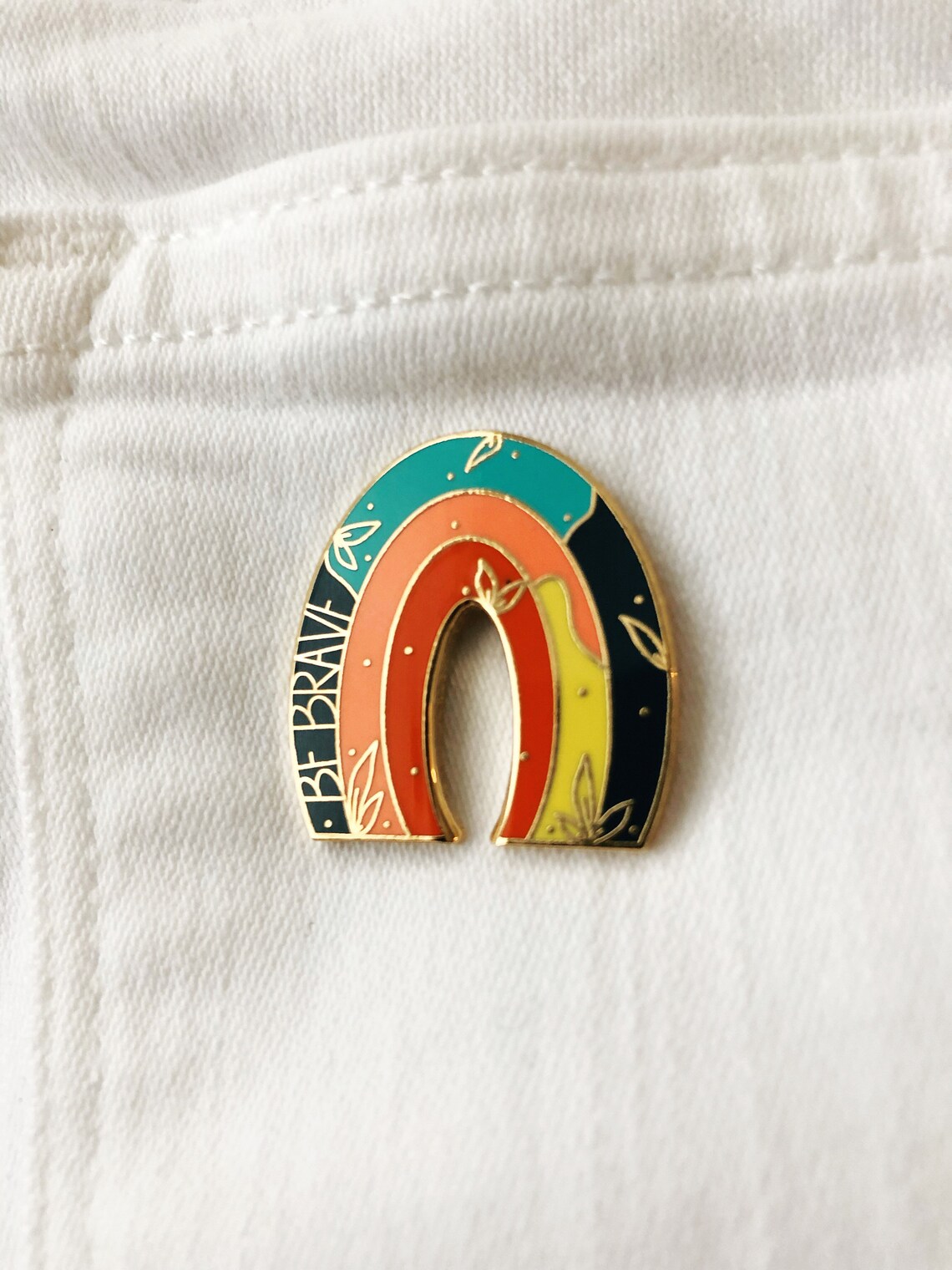 Rainbow Hard Enamel Lapel Pin Be Brave Pride Rainbow - Etsy