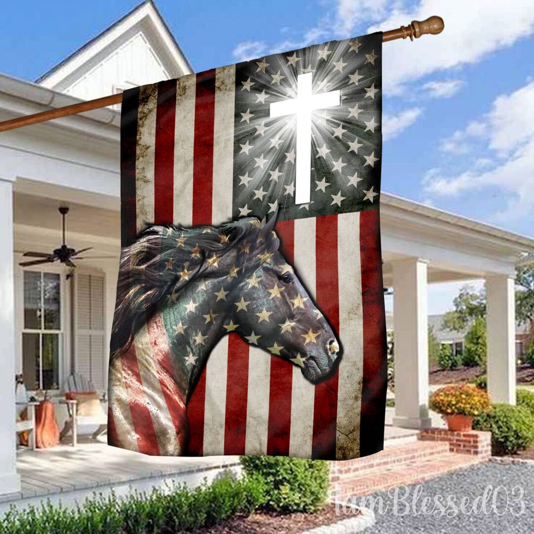 America Horse Flag USA Horse Flag Horse Jesus Christ Flag - Etsy
