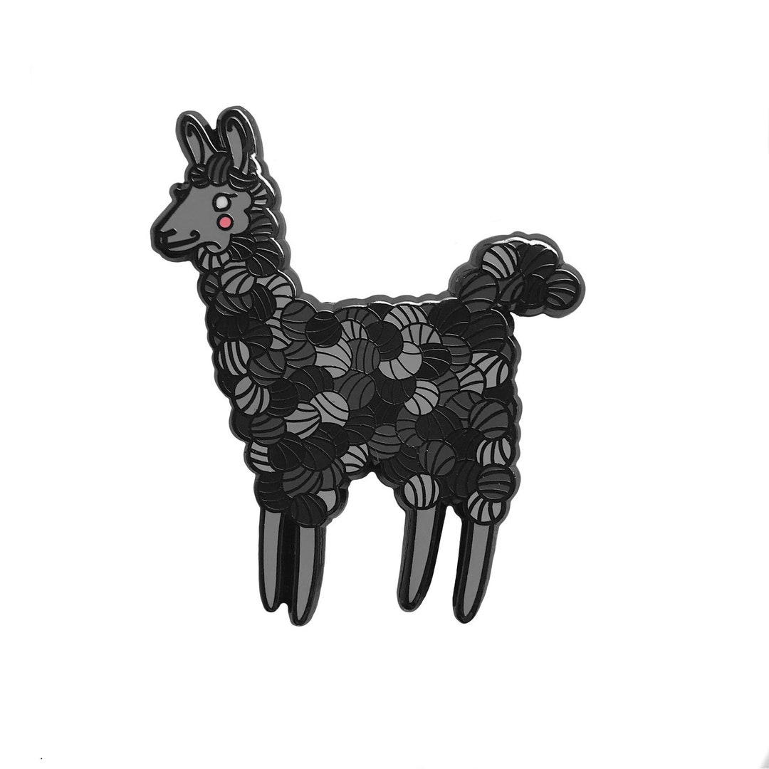 Yarn Llama Enamel Pin Llama Enamel Pin - Llama Pin- Knitting Pin ...
