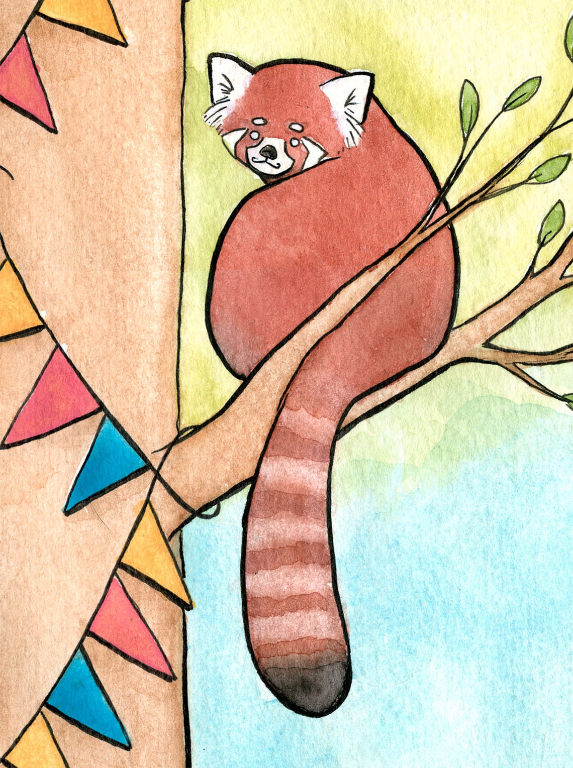Red Pandas Hanging Banner for a Party-red Panda Art red Panda - Etsy