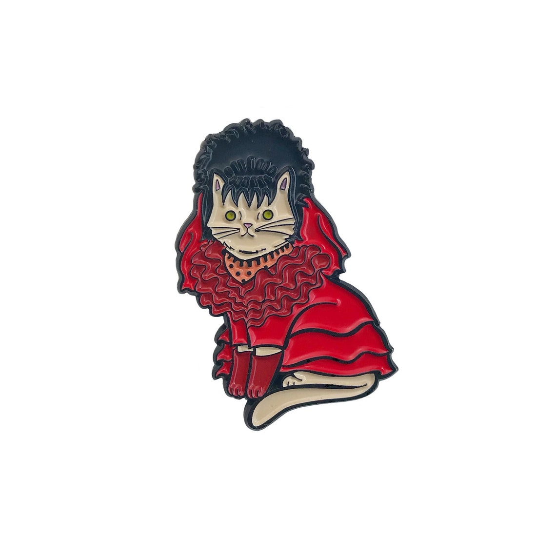 Lydia Cat Enamel Pin goth cat enamel pin bride cat pin | Etsy