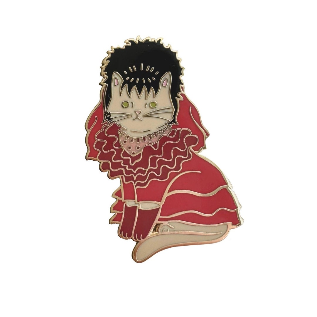 Lydia Cat Enamel Pin - Goth Cat Enamel Pin - Bride Cat Pin - Etsy