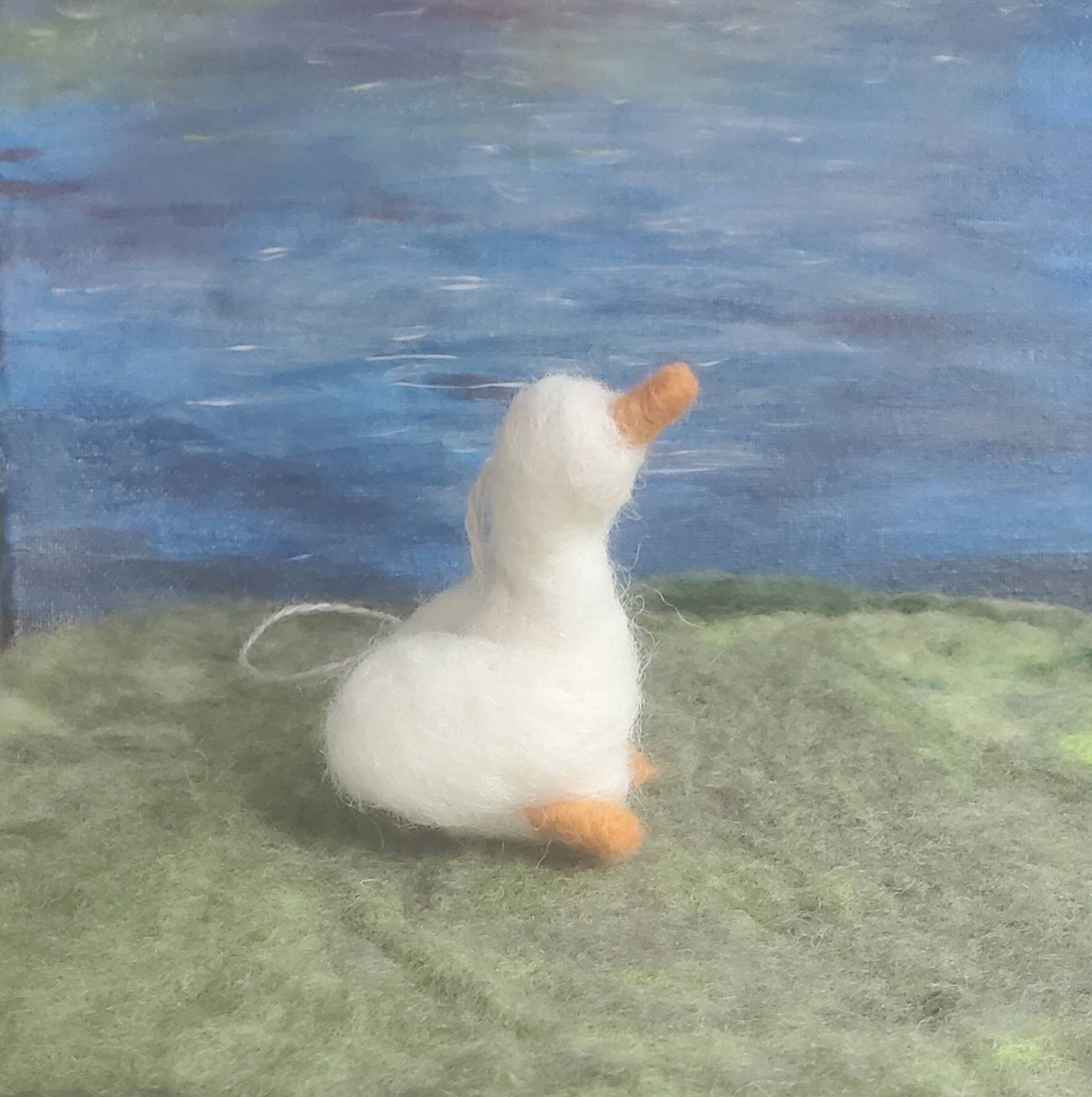White Duck Ornament Hand Felted Wool Duck | Etsy