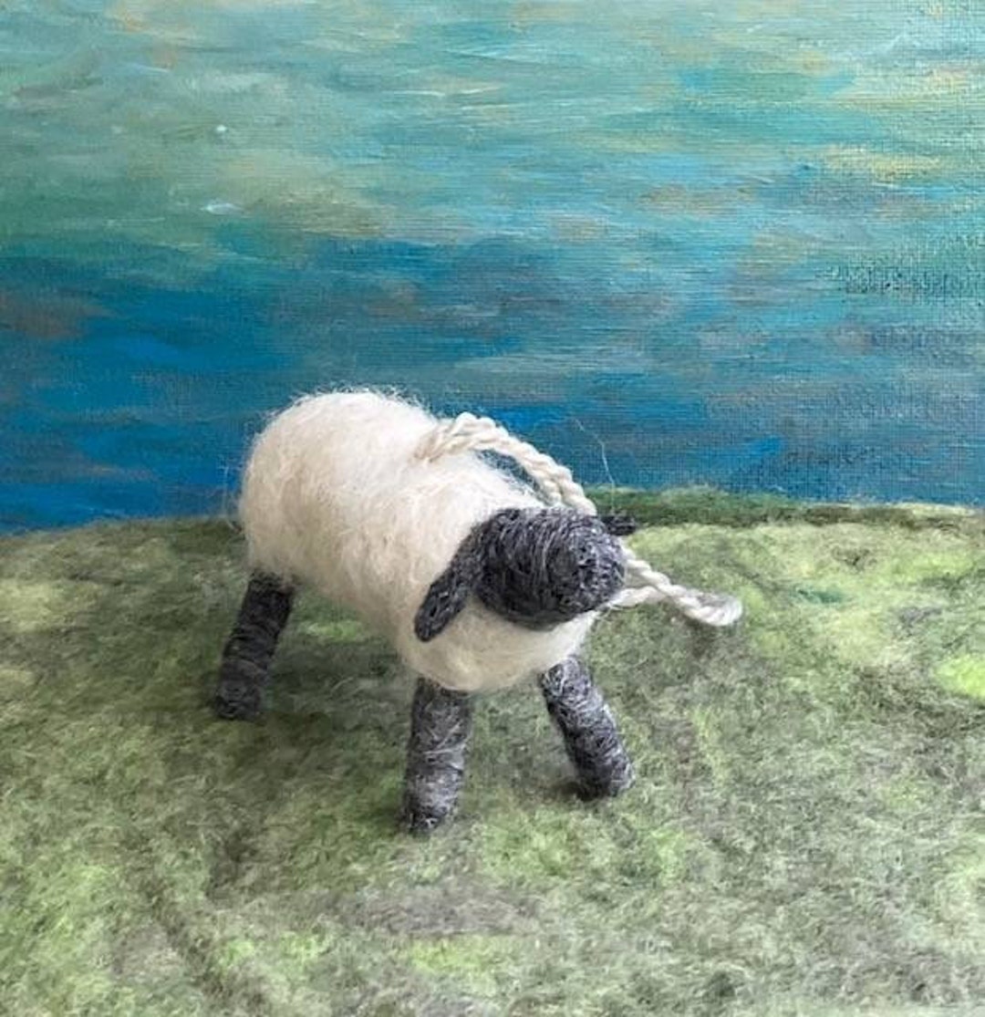 Sheep Ornament, Hand Felted Wool Sheep Ornament, Waldorf Style Sheep ...