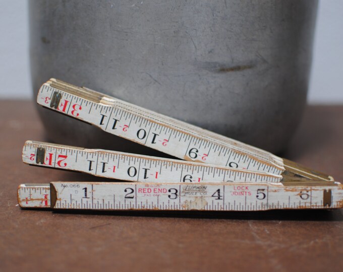 Vintage Folding Ruler Lufkin Rule Co. White Wood - Etsy