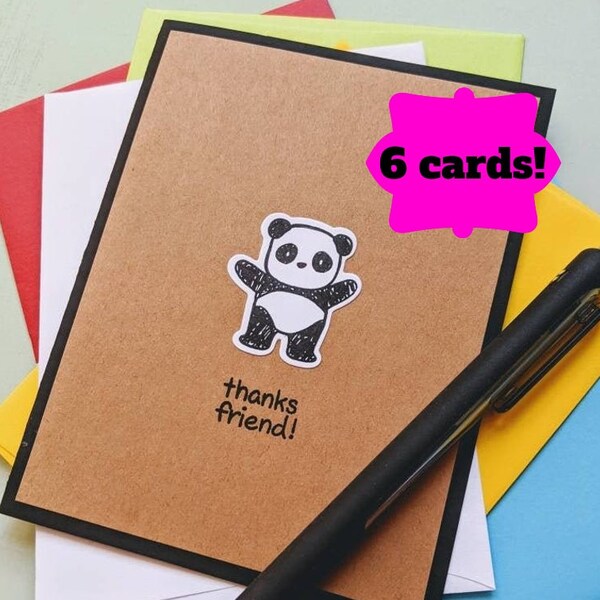 Panda Thank You Cards - Etsy