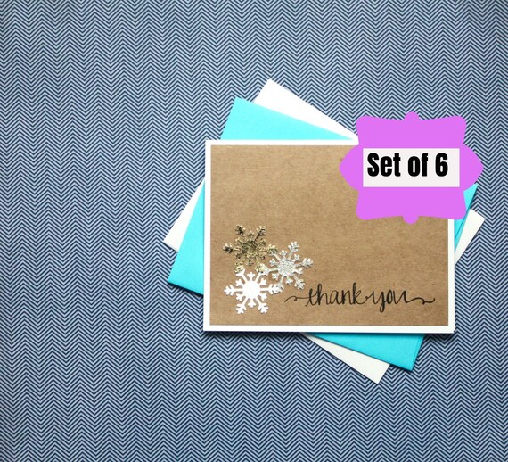 Snowflake Thank You Cards Snowflake Wishes For Winter Thanks