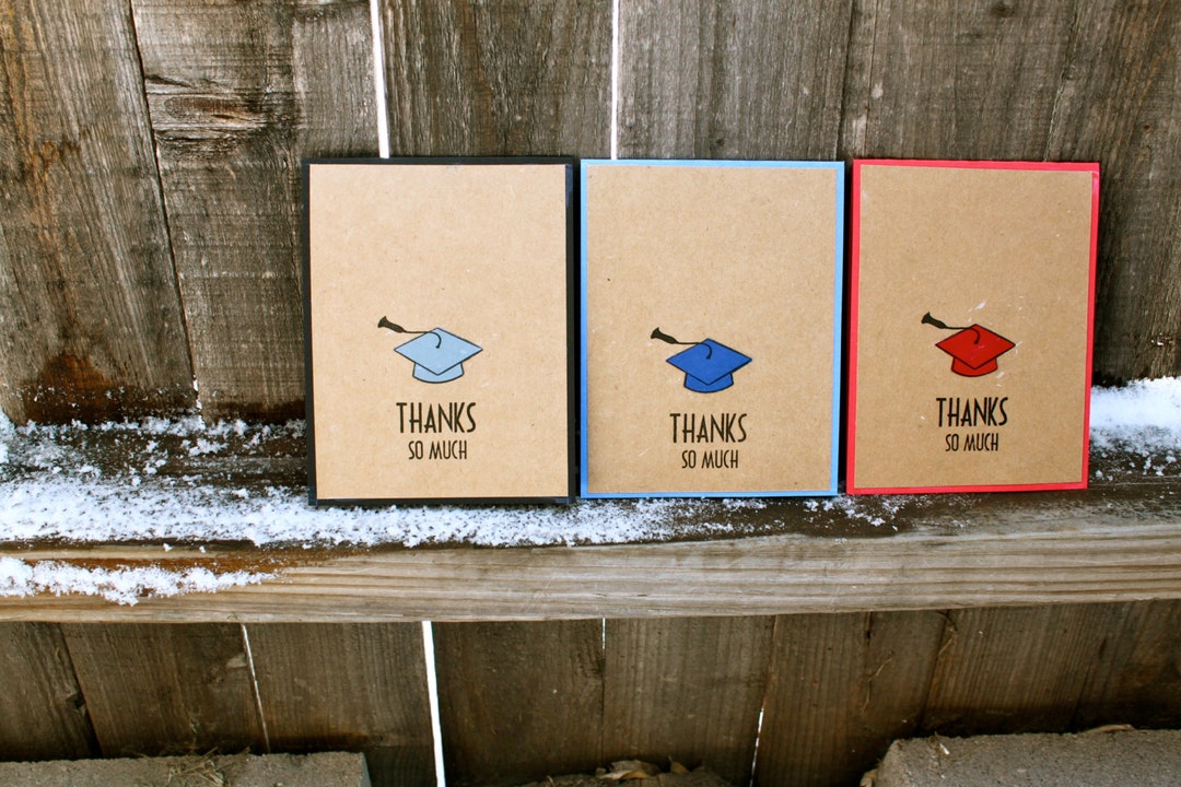 Handmade Graduation Thank You Cards, Set of 6 - Etsy