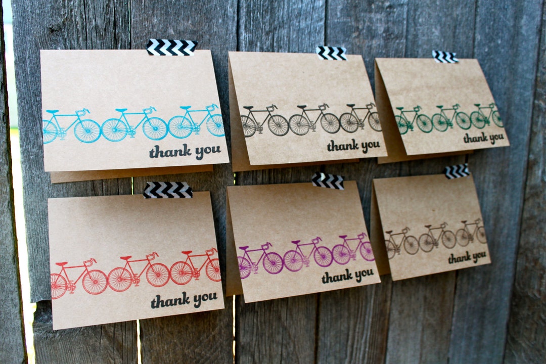 Bicycle Thank You Cards - Bike Thank You Cards - Thank You Card Set ...