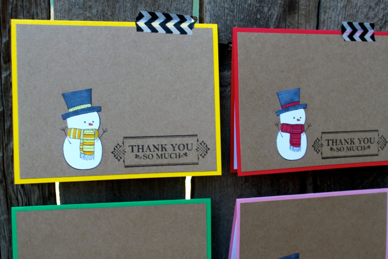 Snowman Thank You Cards Winter Thank You Thank You Card Set - Etsy