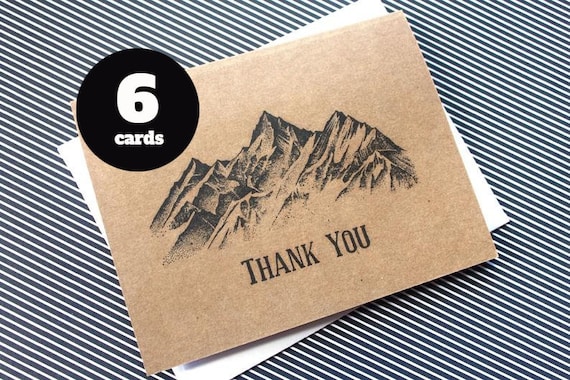 Mountain Thank You Cards Mountain Wedding Thank You Cards | Etsy