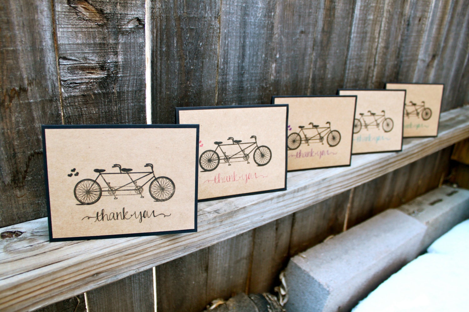 Tandem Bicycle Thank You Cards Tandem Bike Cards Wedding - Etsy