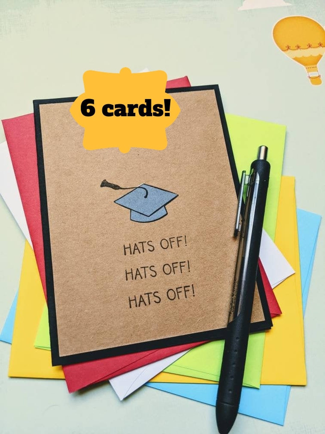 Graduation Card, Congratulations Card, Graduation Congratulations, Hats ...