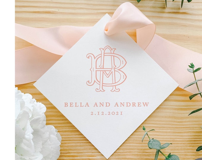 Wedding Monogram Gift Tags Monogrammed Tags Custom Monogram | Etsy