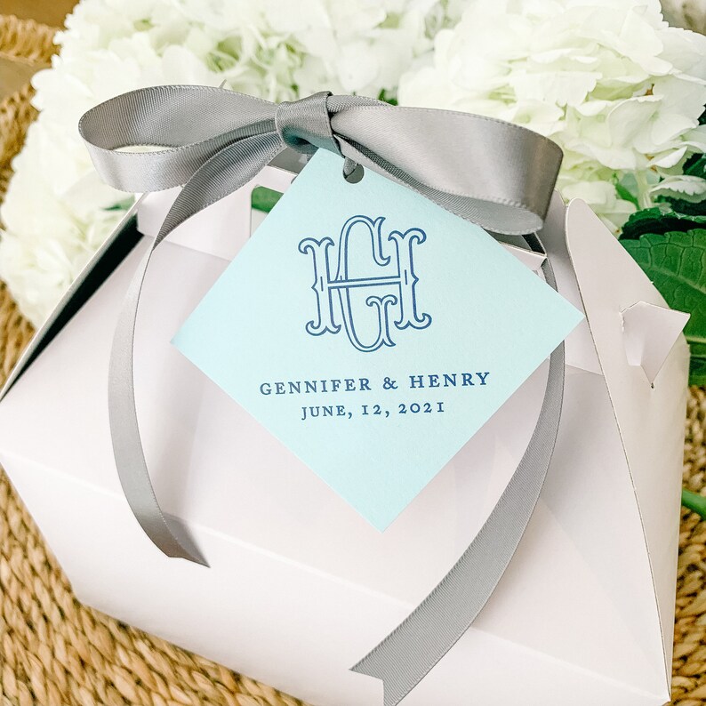 Wedding Monogram Gift Tags Monogrammed Tags Custom Monogram - Etsy