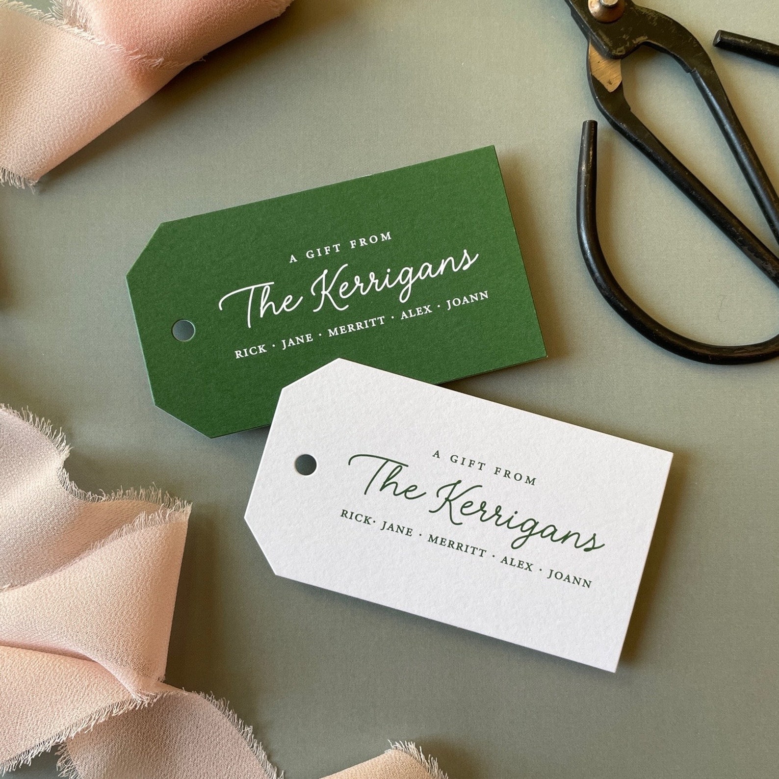 Personalized Family Name Gift Tags: Custom to From Tags, Set of 24 - Etsy