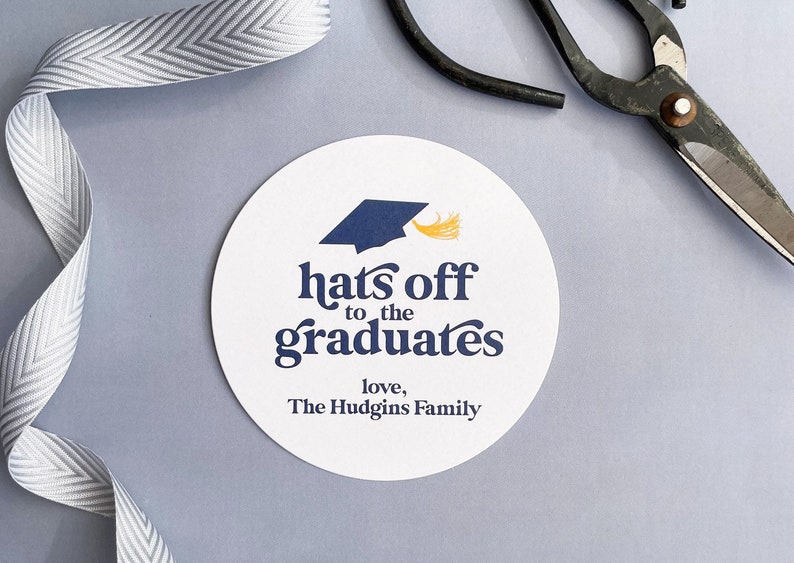 Graduation Sticker Labels Hats off to the Graduate Stickers - Etsy
