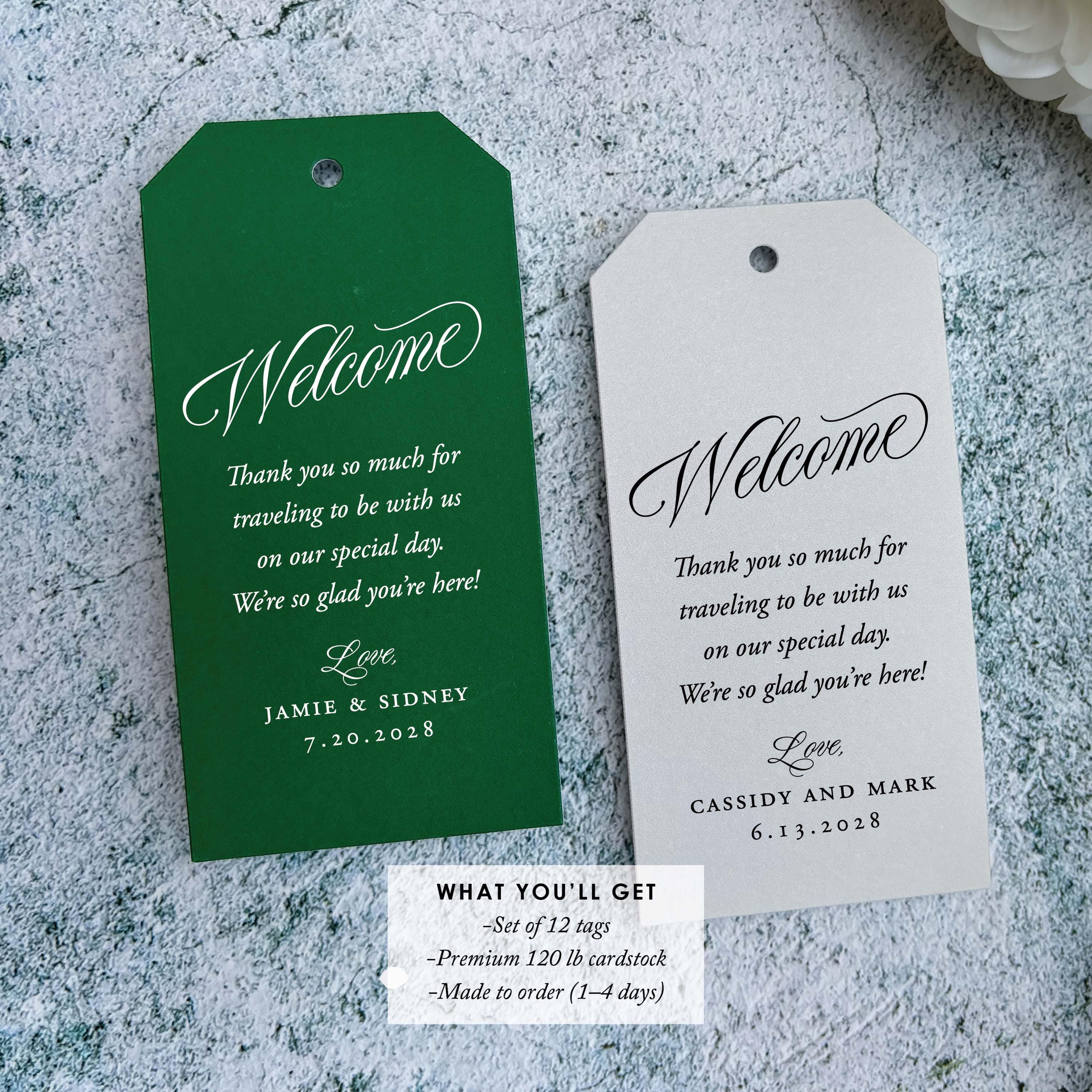 Personalized Wedding Welcome Bag Tags, Destination Wedding Welcome Tags ...