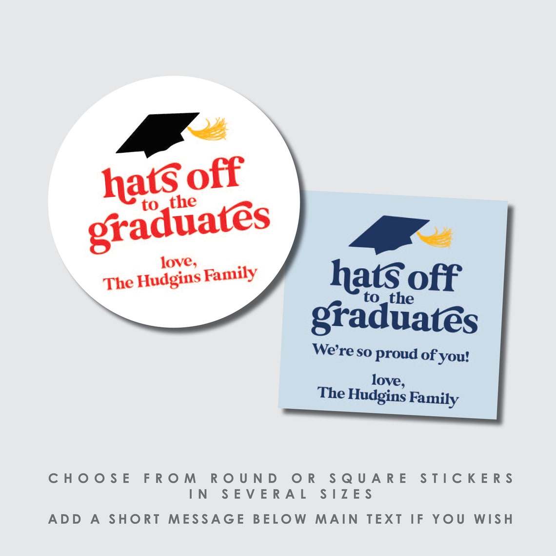 Graduation Sticker Labels Hats off to the Graduate Stickers - Etsy