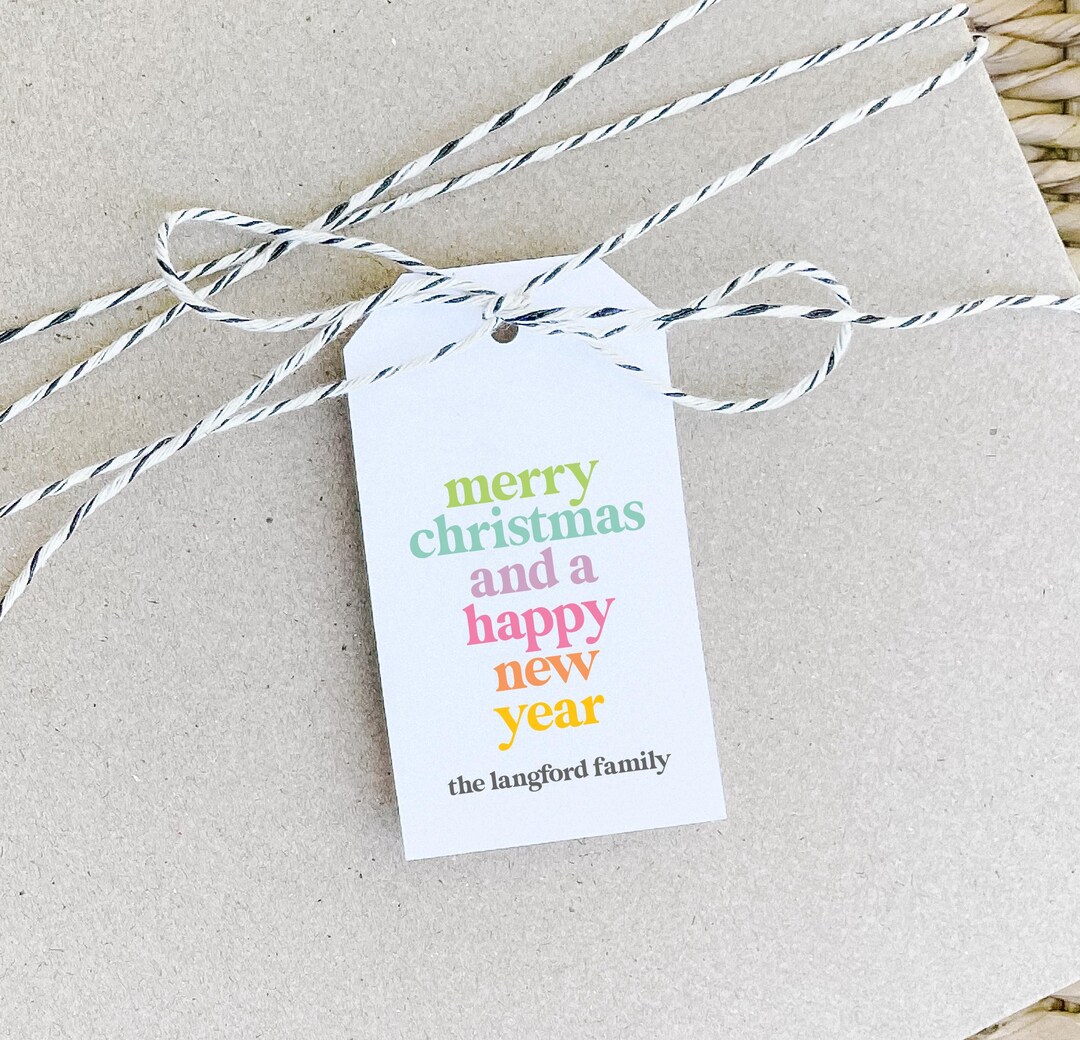 Rainbow Holiday Tag, Gift Tag for the Holidays, Simple Gift Tags ...